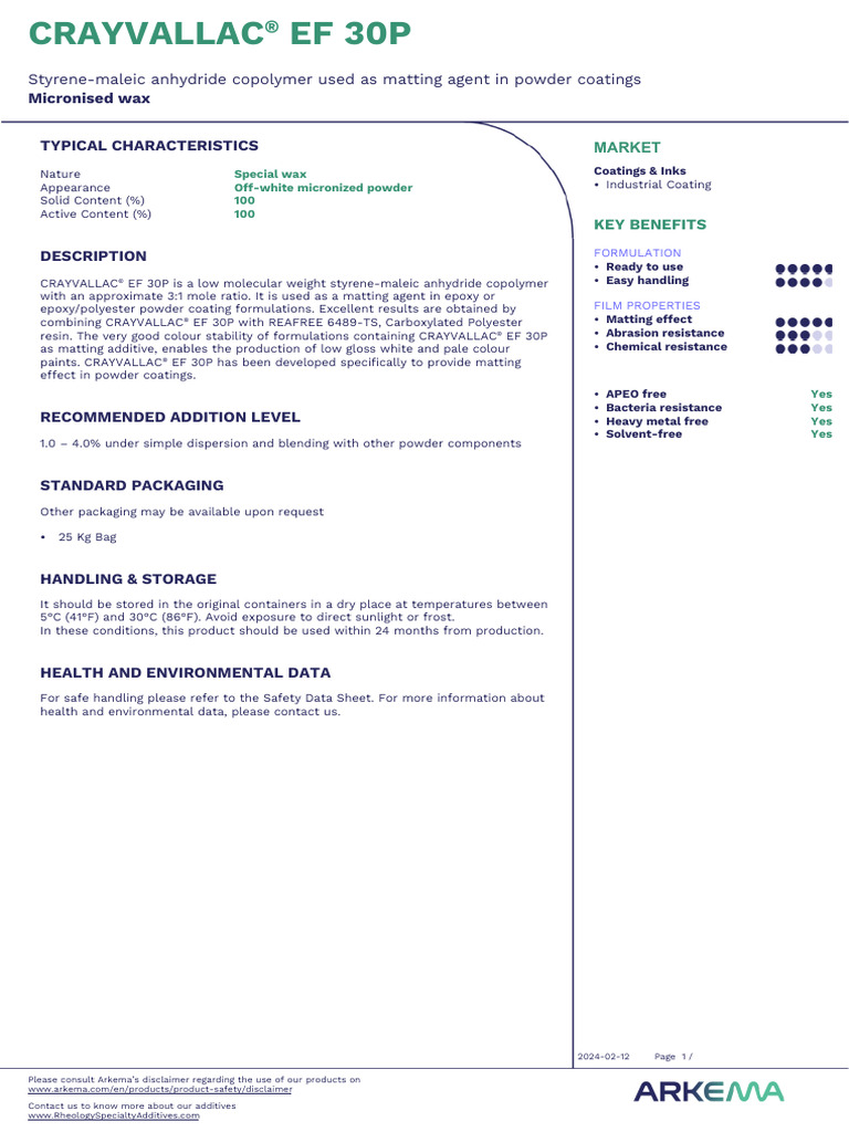 TDS - CRAYVALLAC® EF 30P - en - WW | PDF | Epoxy | Building Materials