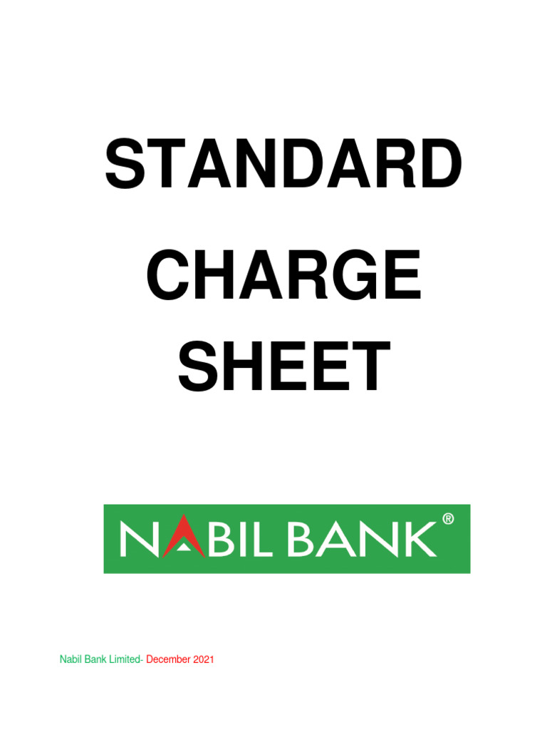 Standard Charge Sheet - 2021 | PDF | Debit Card | Cheque
