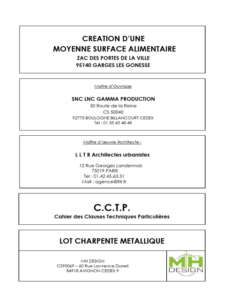 Création d'une surface alimentaire à Garges | PDF | Ingénierie civile ...