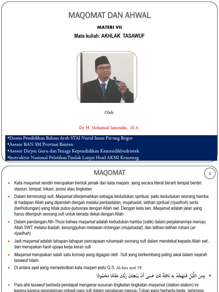 Materi 7 Maqomat Dan Ahwal | PDF