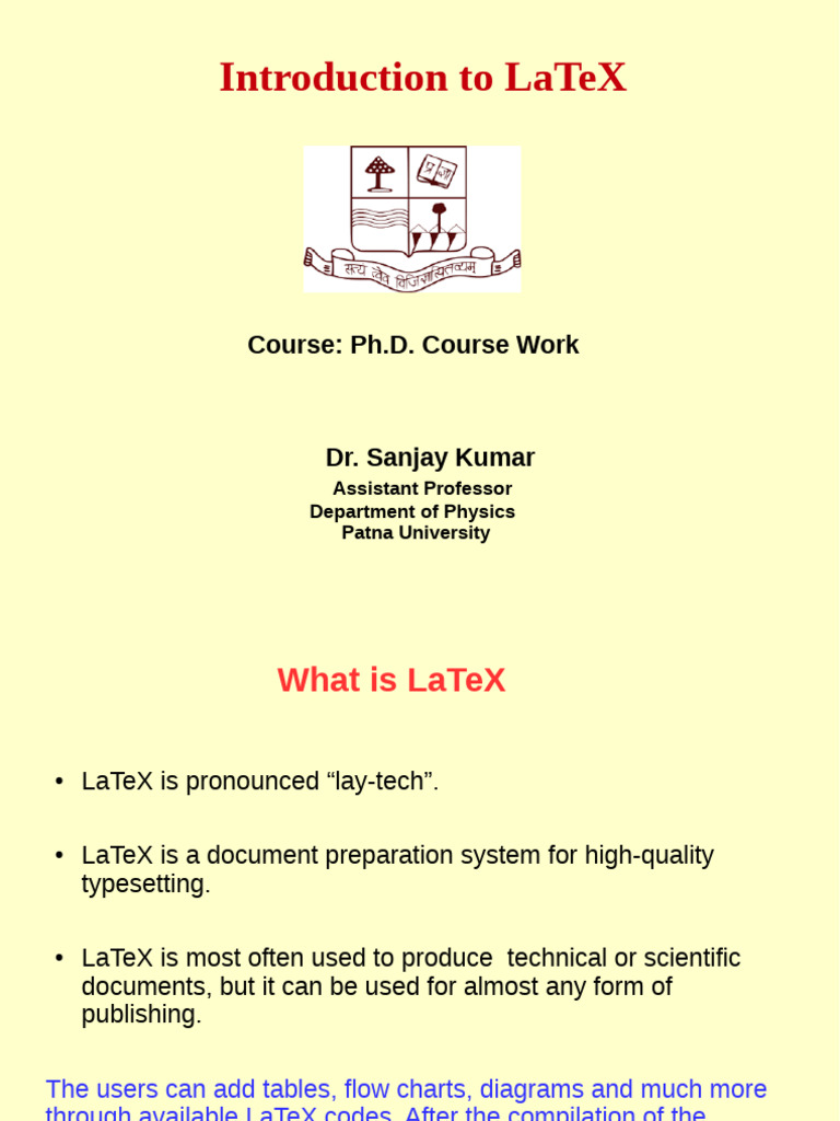 Introduction to LaTeX for Ph.D. Students | PDF | Computing | Software