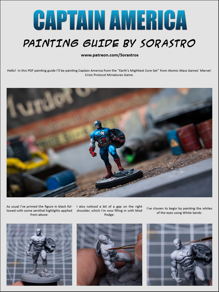 Captain America Painting Guide | PDF | Shadow | Blue
