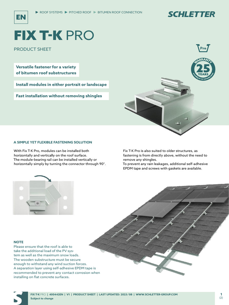 Fix T-K Pro Bitumen Roof Fastener | PDF | Roof | Sheet Metal