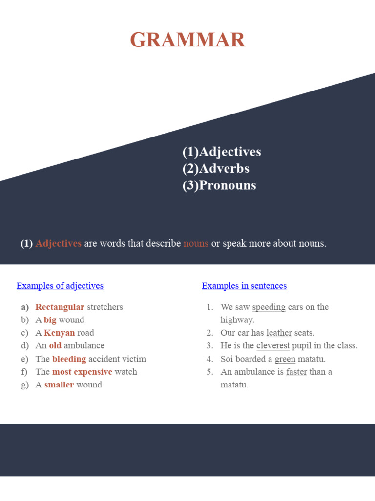 Class 6 Grammar Week 1 | PDF | Adverb | Adjective