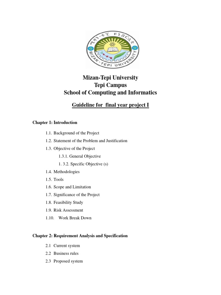 Final year project I Guidline | PDF