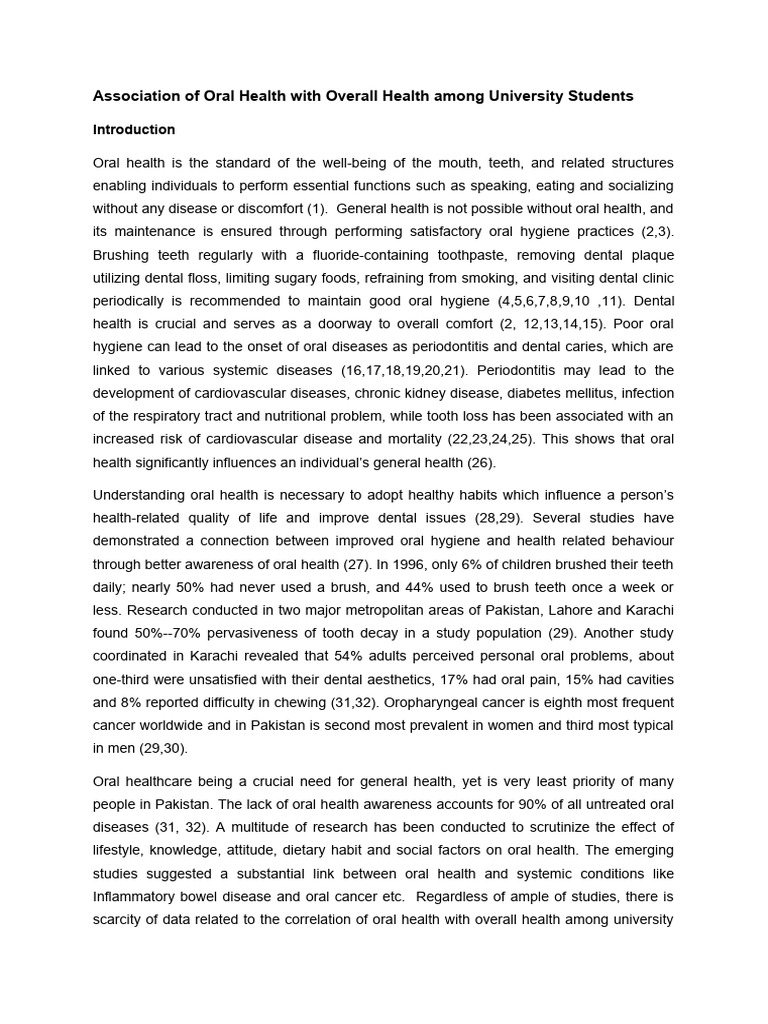 Introduction-Oral Health | PDF | Oral Hygiene | Dentistry