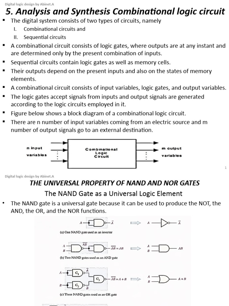 Digital Logic Design Chapter 5 | PDF | Logic Gate | Digital Electronics