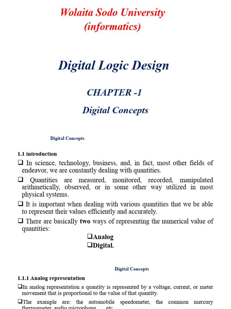 DLD Chapter 1 | PDF | Subtraction | Analog To Digital Converter