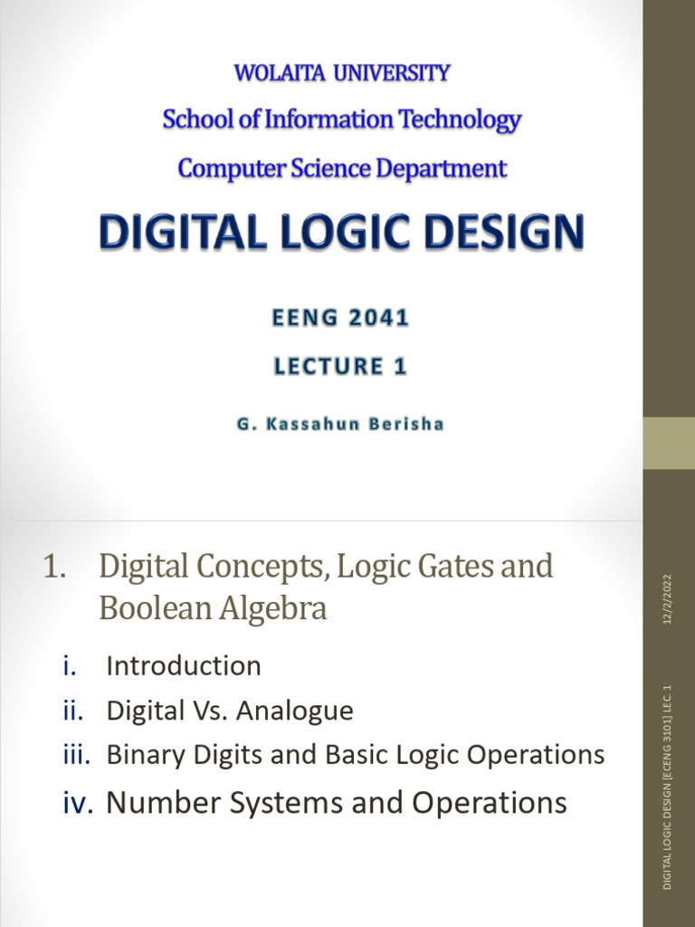 DLD Computer Science Lecture 1 | PDF | Digital Signal | Electronic Circuits