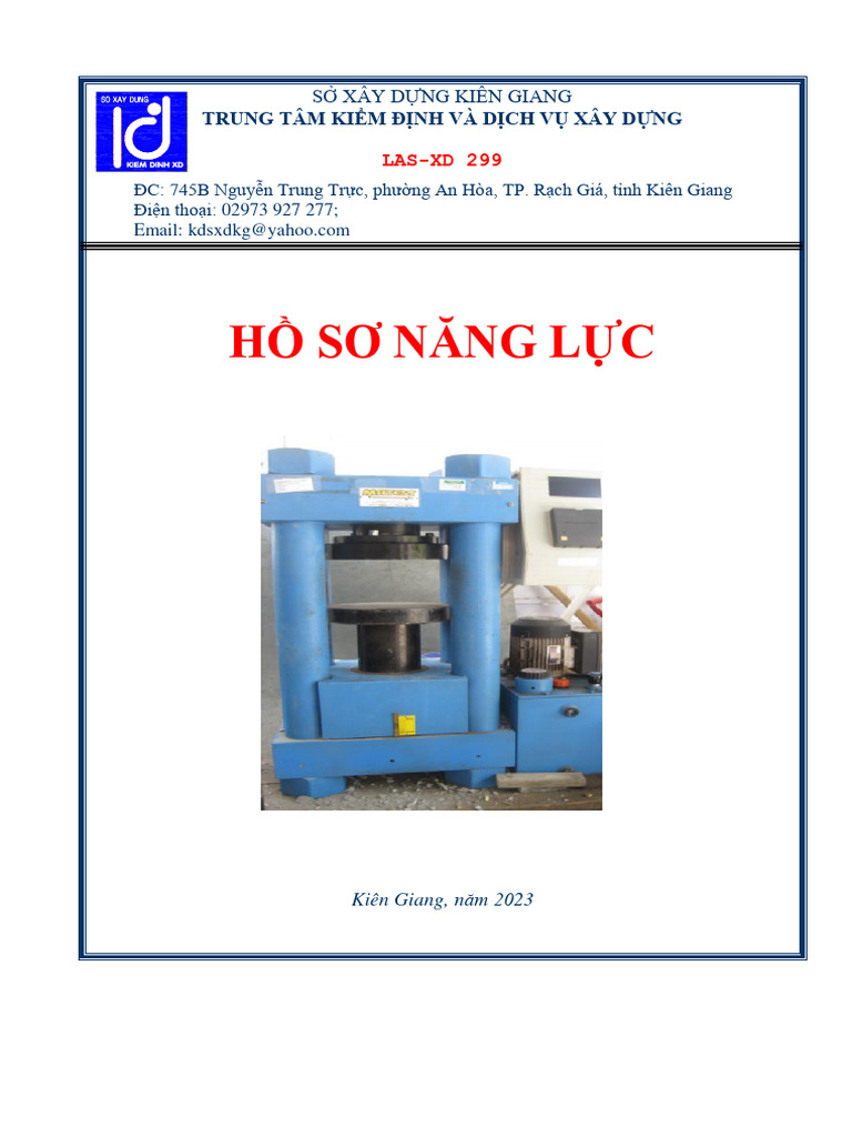 HSNL Trung tâm Kiểm định và DVXD 2023 | PDF