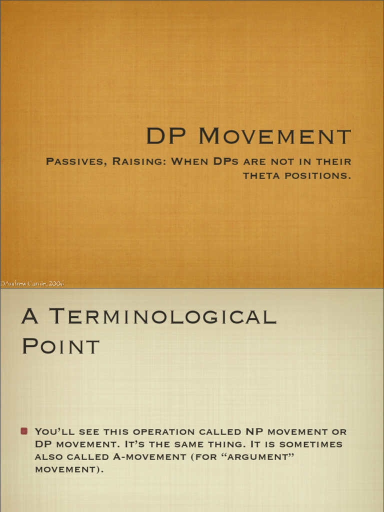 Understanding Dp Movement In Syntax Pdf Subject Grammar Semantics