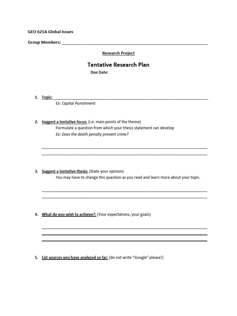 Tentative Research Plan | PDF | Career & Growth | Computers