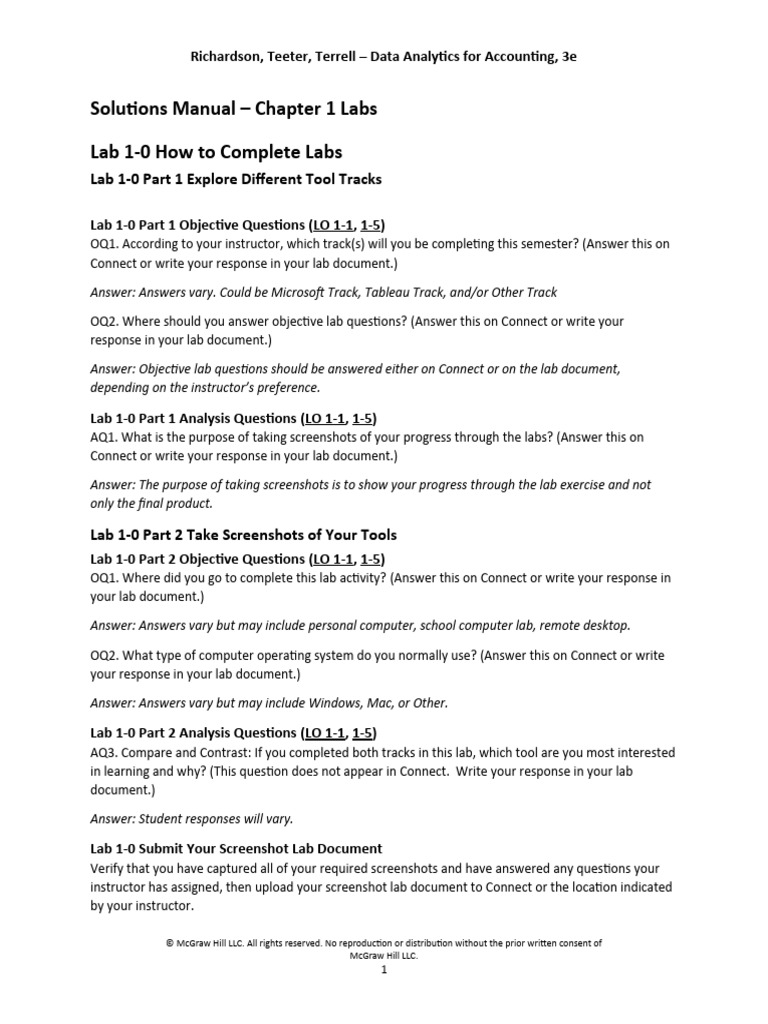 Solutions Manual - Chapter 1 Labs Lab 1-0 How To Complete Labs | PDF ...