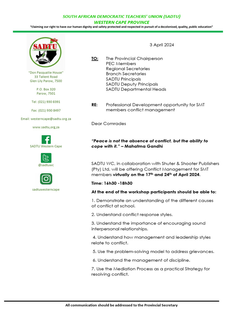 SMT Members Conflict Management Workshop - 240403 - 165341 | PDF ...