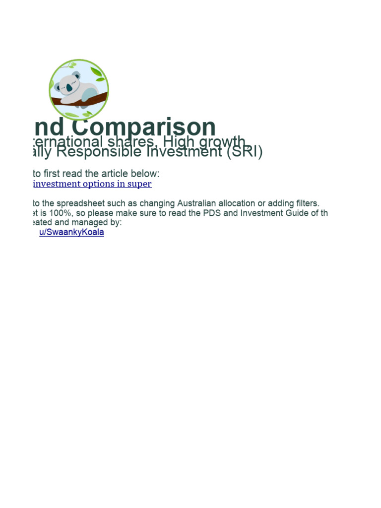 Super Comparison - Fees & Performance | PDF | Fuels | Fossil Fuels