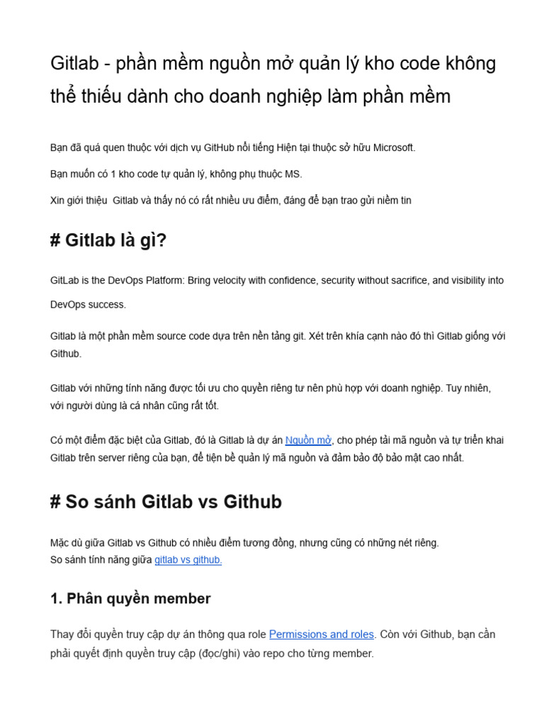 Vu Van Thao Gitlab Phan Mem Nguon Mo Quan Ly Kho Code Khong the Thieu ...