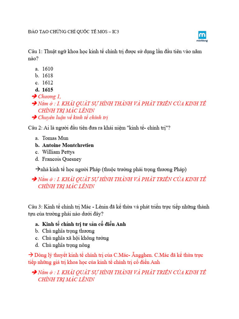 Đề 1 - KTCT | PDF