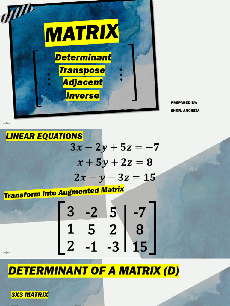 NumSol Matrix | PDF | Matrix (Mathematics) | Determinant