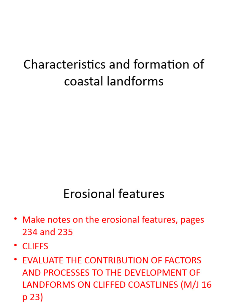 8.2 Characteristics and Formation of Coastal Landforms 2.2 Characteristics and Formation of ...