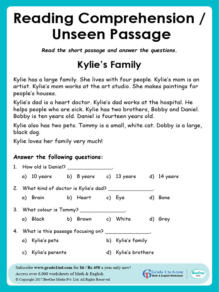 Comprehension Passage 1 | PDF