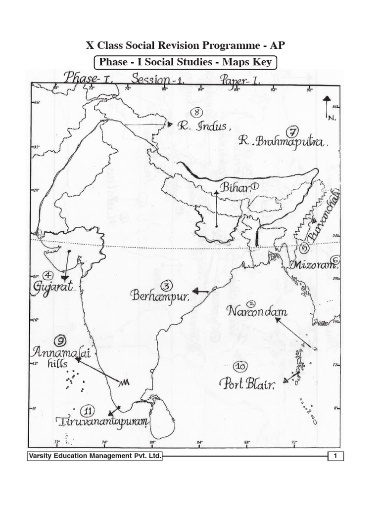 Phase-I Revision Programme Social Maps Key (AP) | PDF