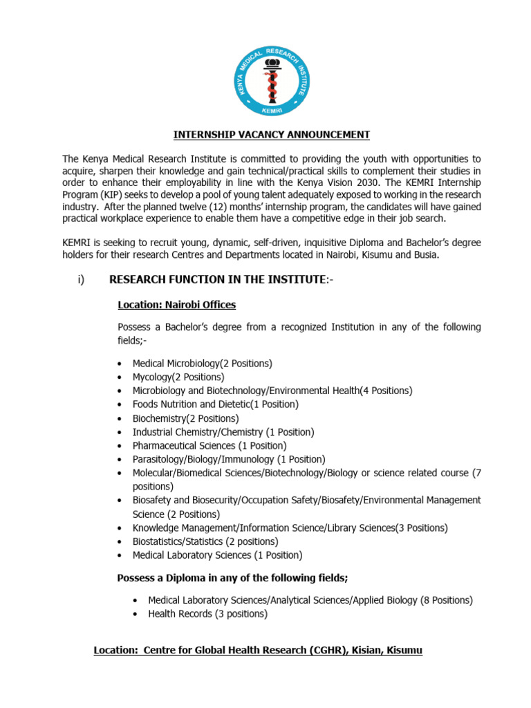 Internship Advertisements | PDF | Recruitment | Science