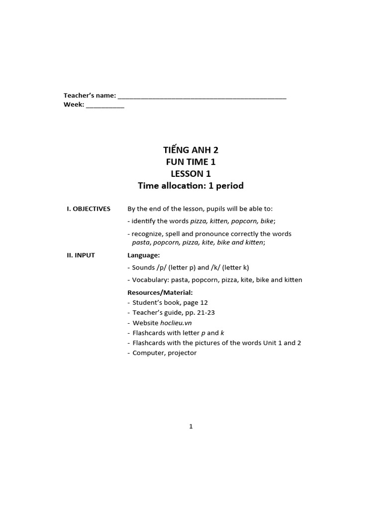 Fun Time 1 | PDF | Teachers | Linguistics