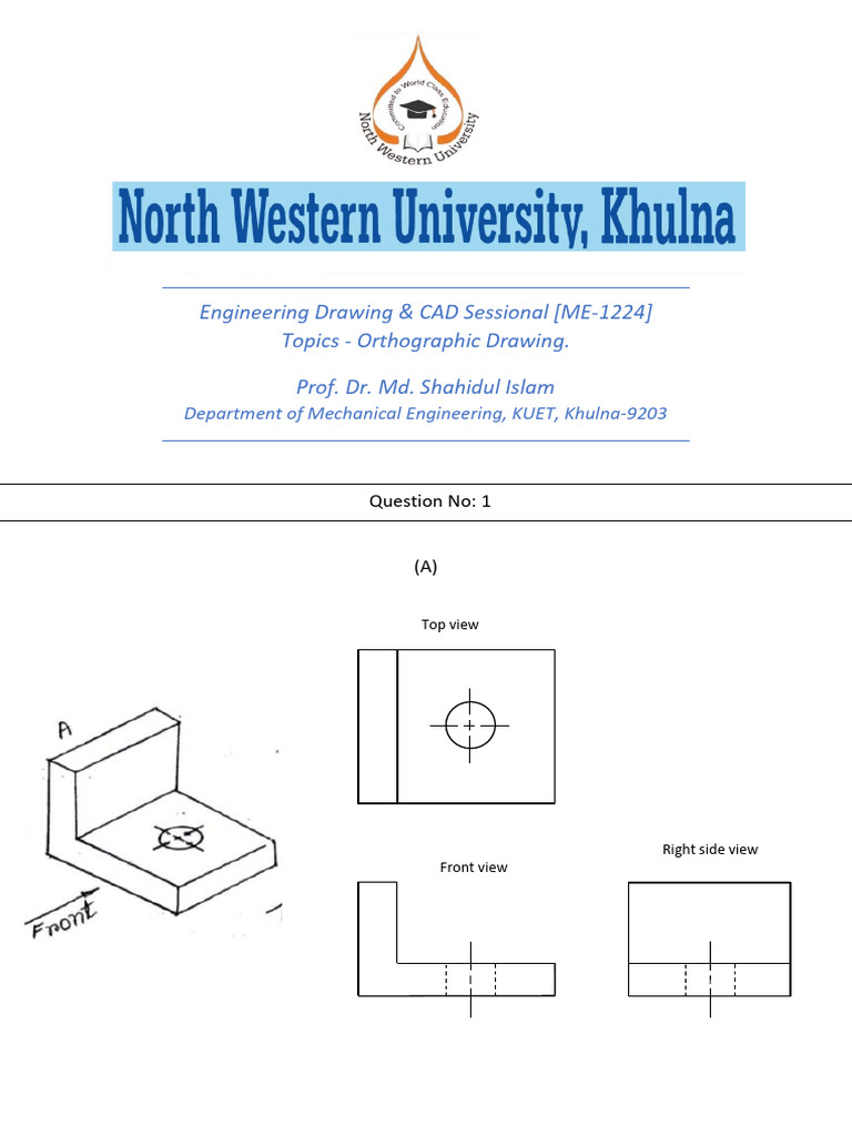 Orthographic Drawing Solution | PDF | Engineering | Physical Sciences
