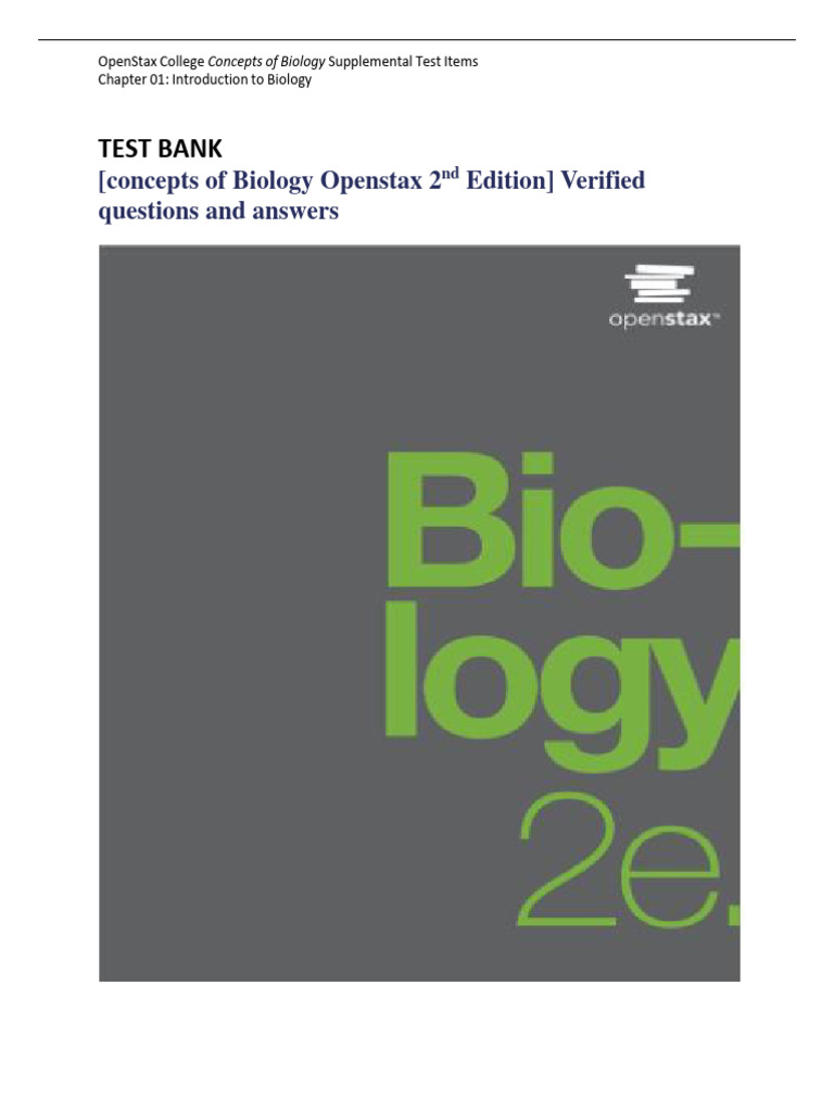 Biology Concepts Test Bank Overview | PDF | Ploidy | Dna Replication
