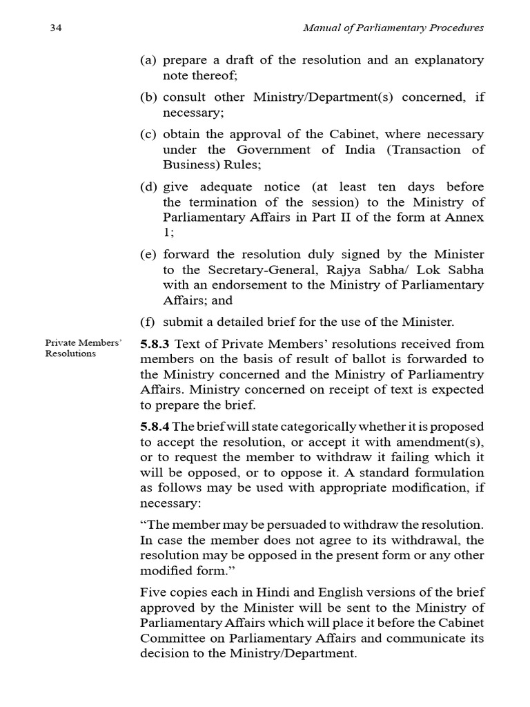 5.8.3 Manual of Parliamentary Procedures | PDF | Law