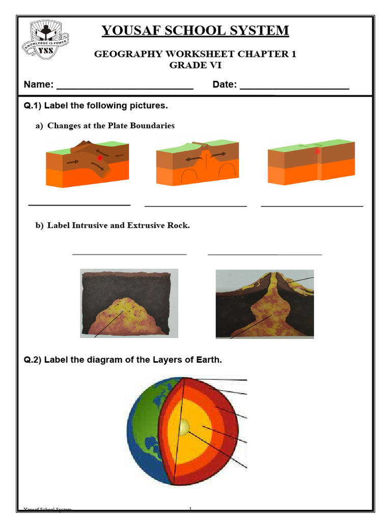 Grade 6 Geo Worksheet Chapter 1 | PDF | Science & Mathematics