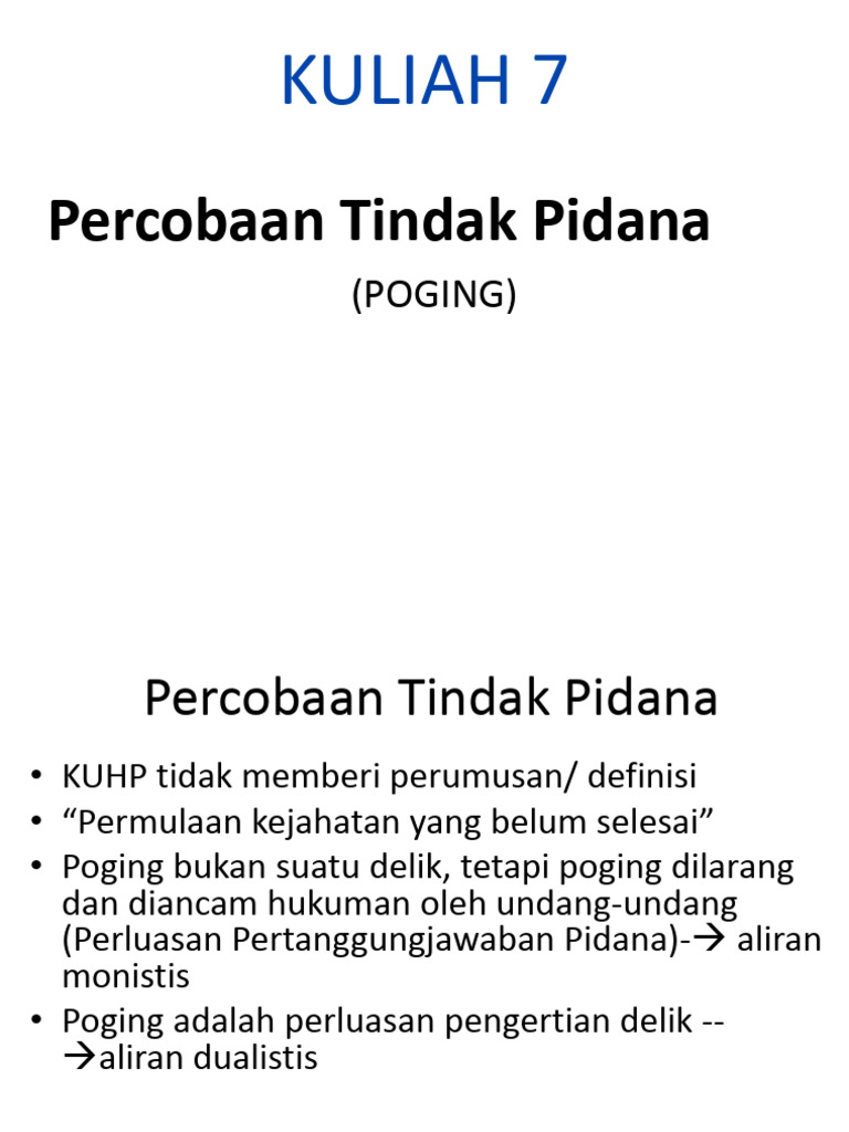 Pemahaman Poging dalam Tindak Pidana | PDF | Ilmu Sosial