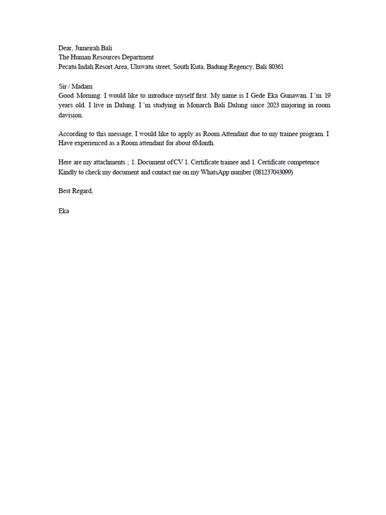 Application Latter | PDF | Business | Lifestyle