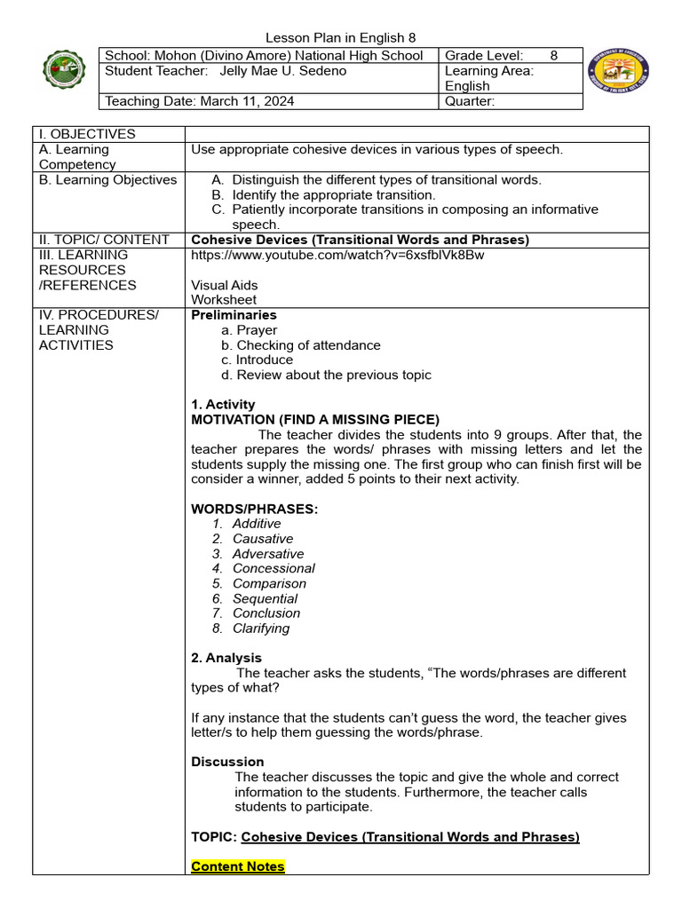 Lesson Plan - Merin | Download Free PDF | Word | English Language