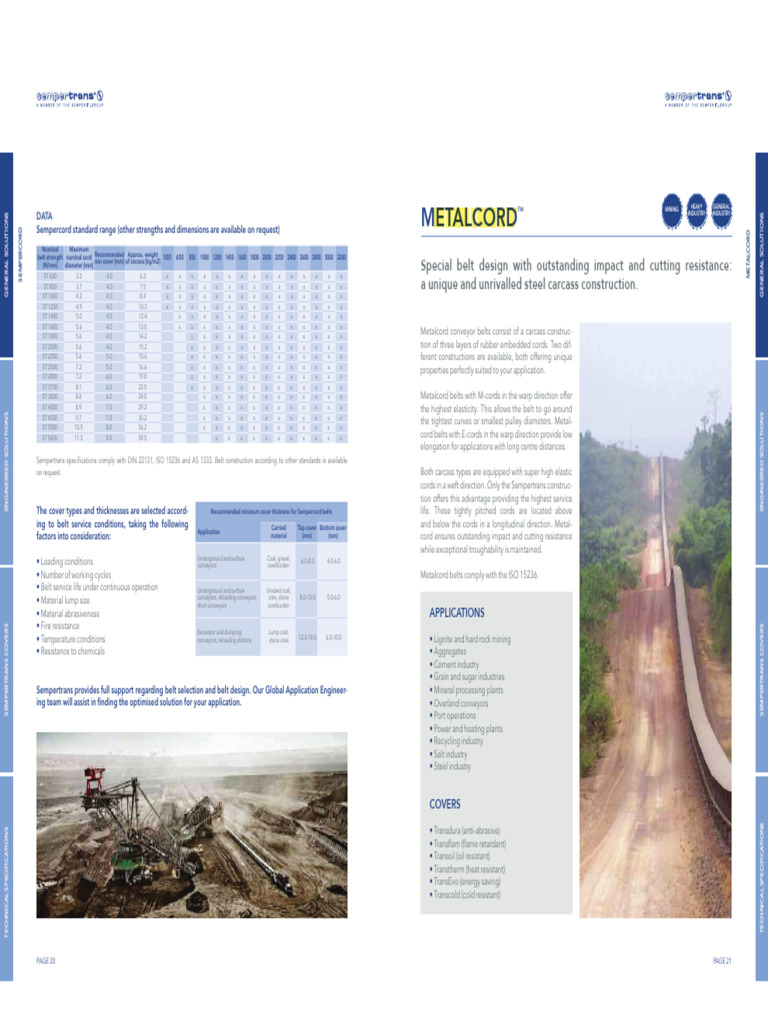 TELA METALCORD 1000 MCE 2000 10S+5S K | PDF | Belt (Mechanical) | Materials