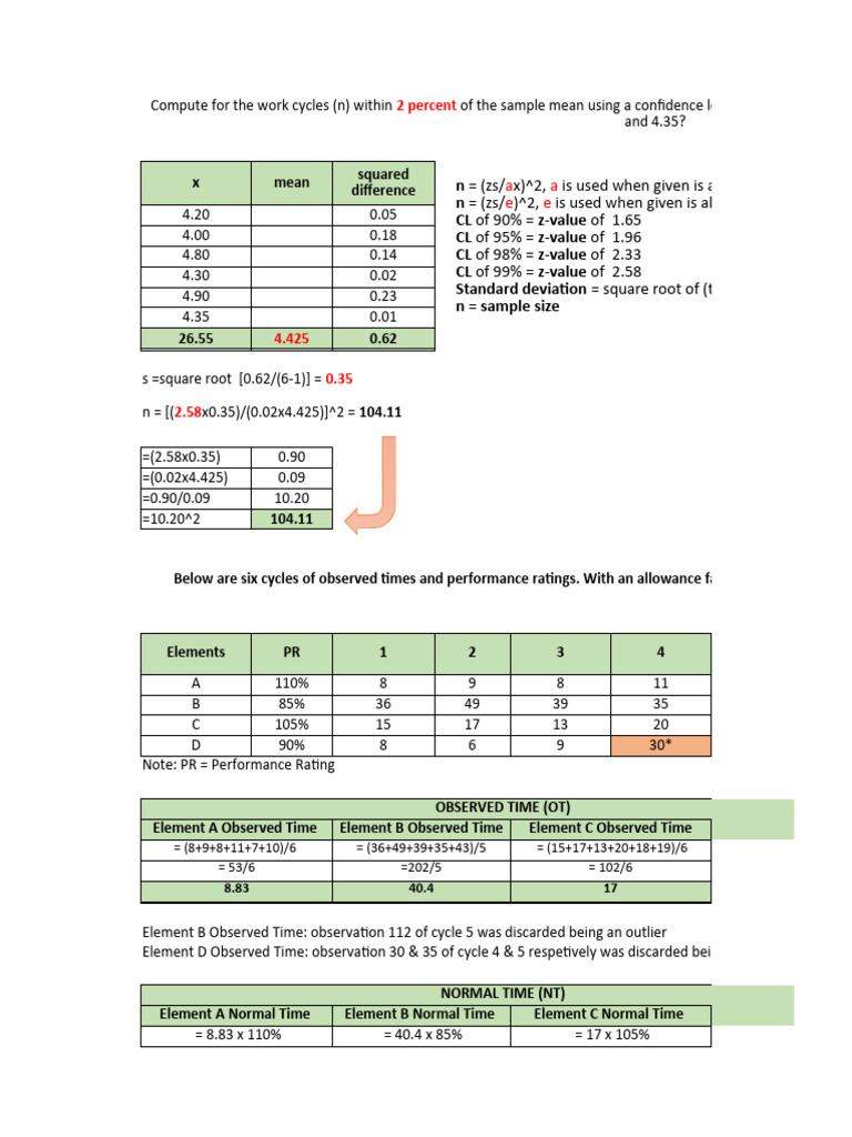 Work Measurement | Download Free PDF | Outlier | Statistical Inference
