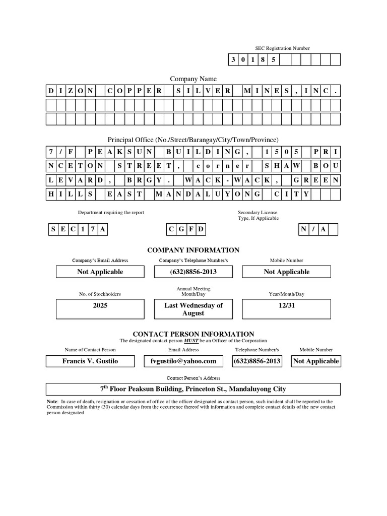 2022 Annual Report Final - Dizon Mines | PDF | Equity (Finance) | Revenue