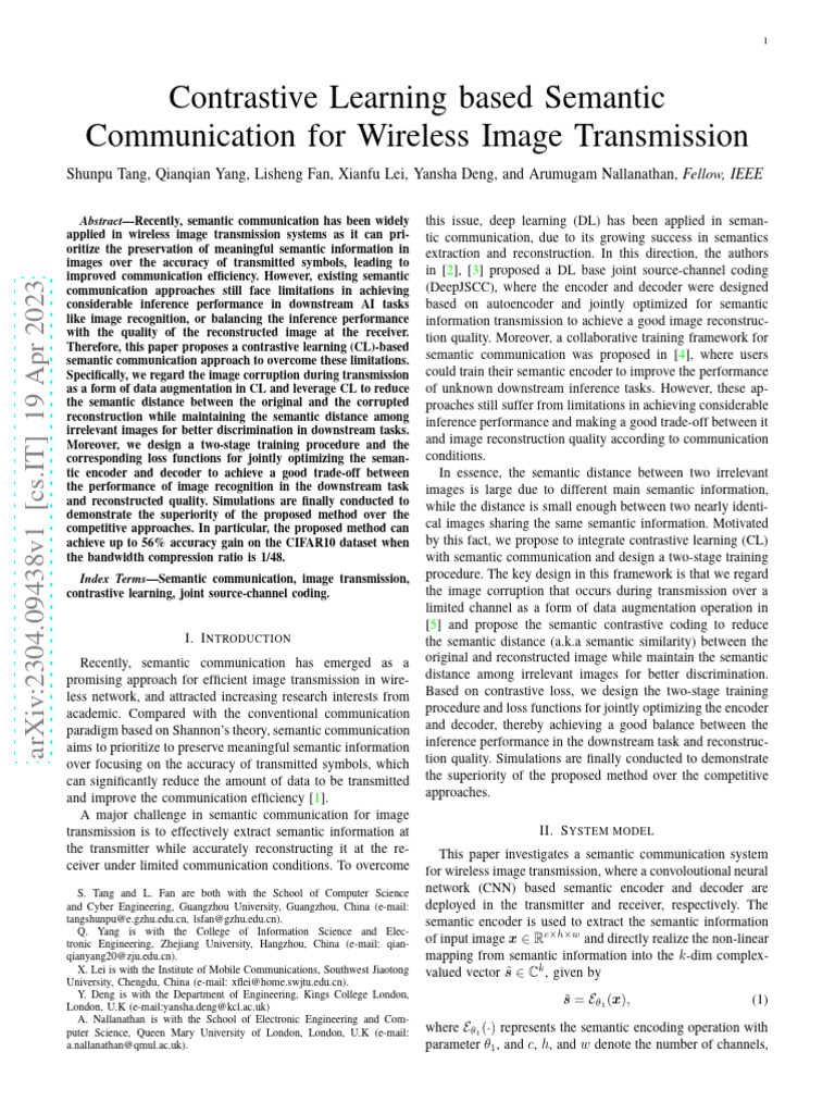 Contrastive Learning based Semantic | PDF | Data Compression | Information