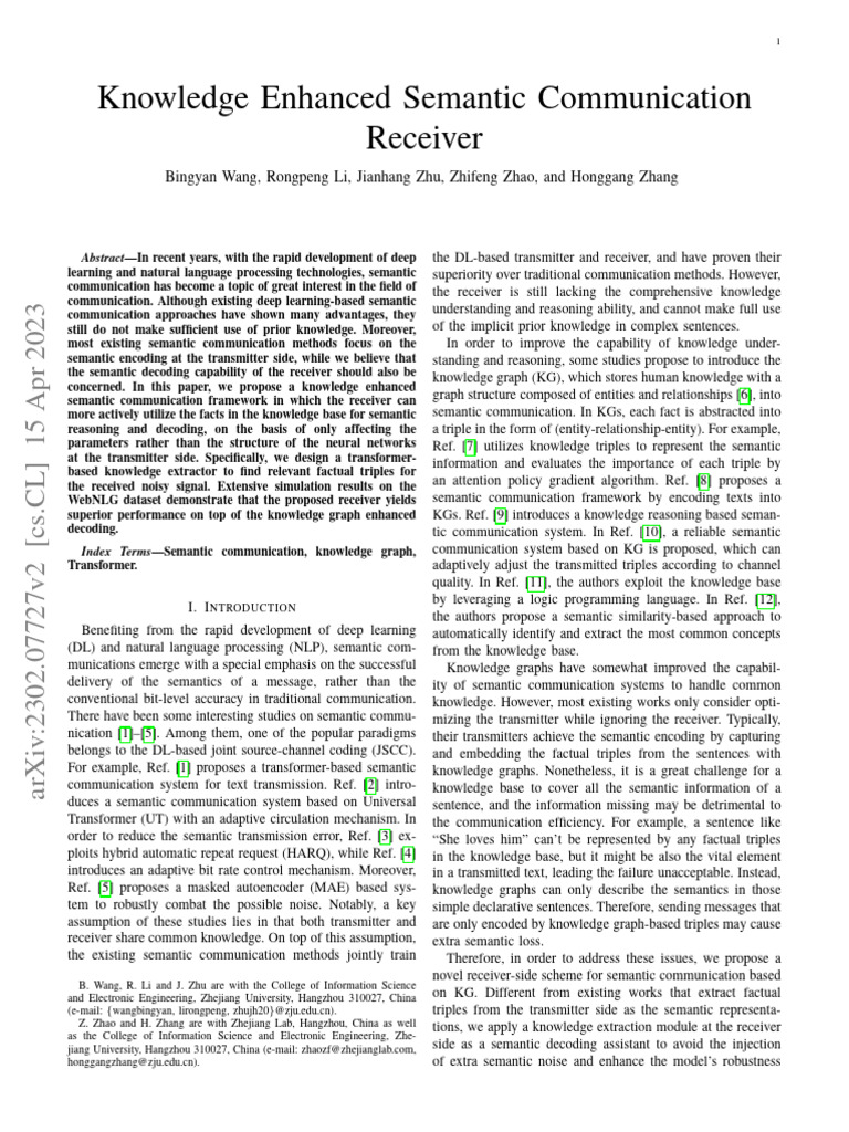 Knowledge Enhanced Semantic Communication | PDF | Communication | Deep ... Knowledge Enhanced Semantic Communication | PDF | Communication | Deep ...