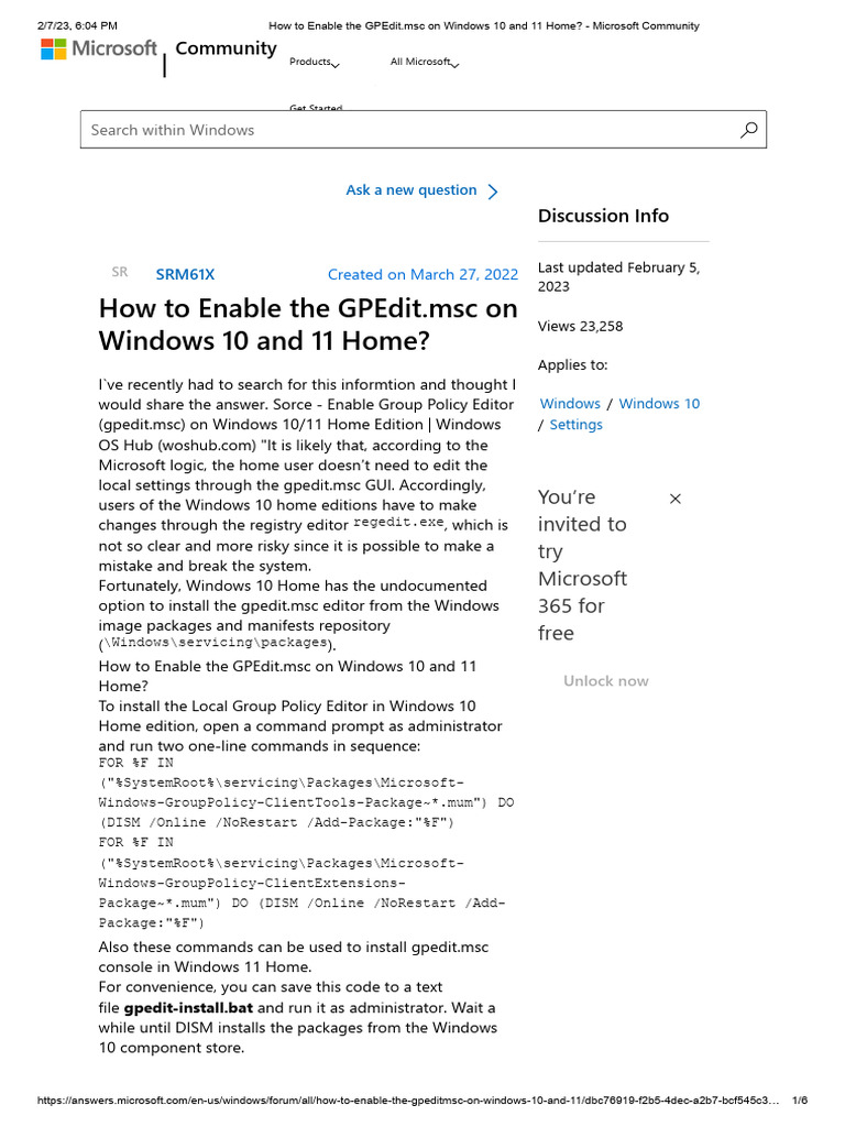 How To Enable The GPEdit - MSC On Windows 10 and 11 Home - Microsoft ...