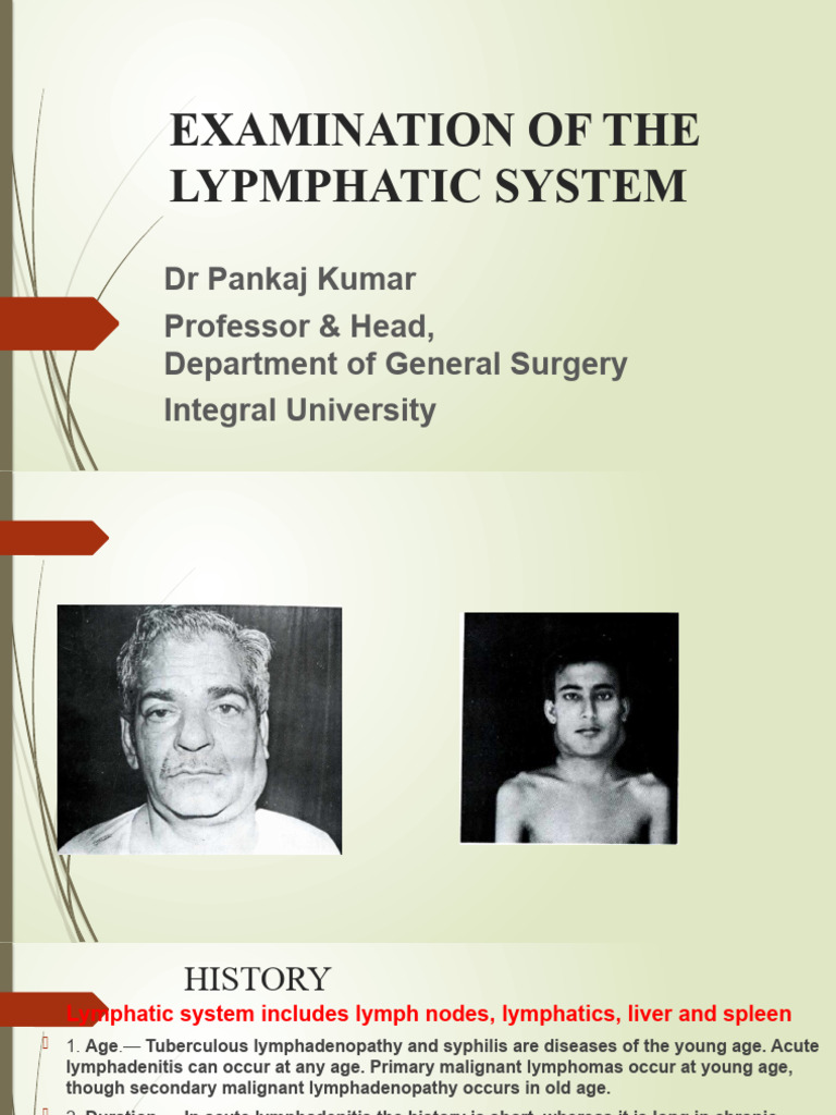Examination of Lymphatic System | PDF | Lymphatic System | Lymph Node