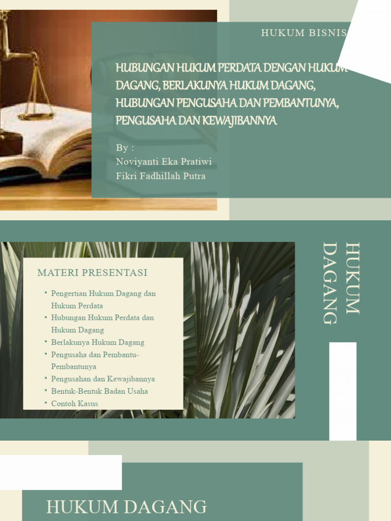 PPT Hubungan Hukum Perdata Dengan Hukum Dagang, Berlakunya Hukum Dagang ...