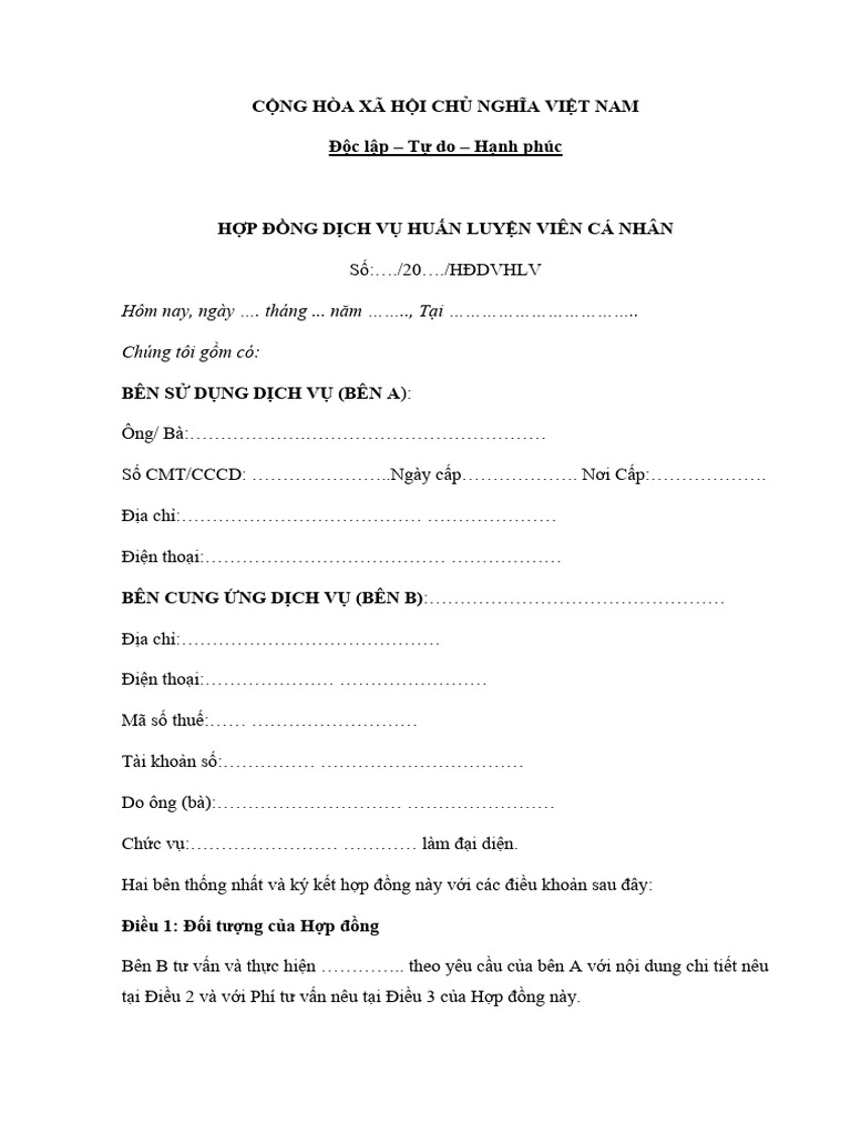 Hop Dong Dich Vu Tu Van | PDF