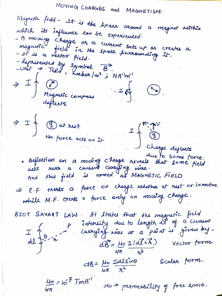 Moving Charges and Magnetic Field | PDF