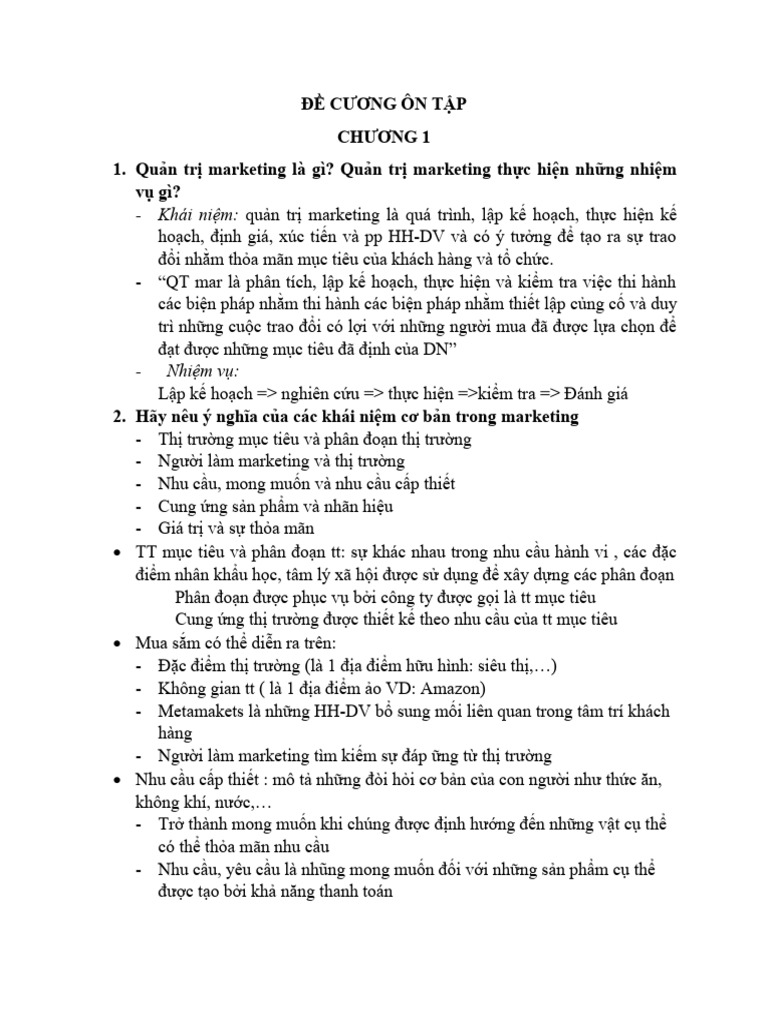 ÔN TẬP QT MAR | PDF