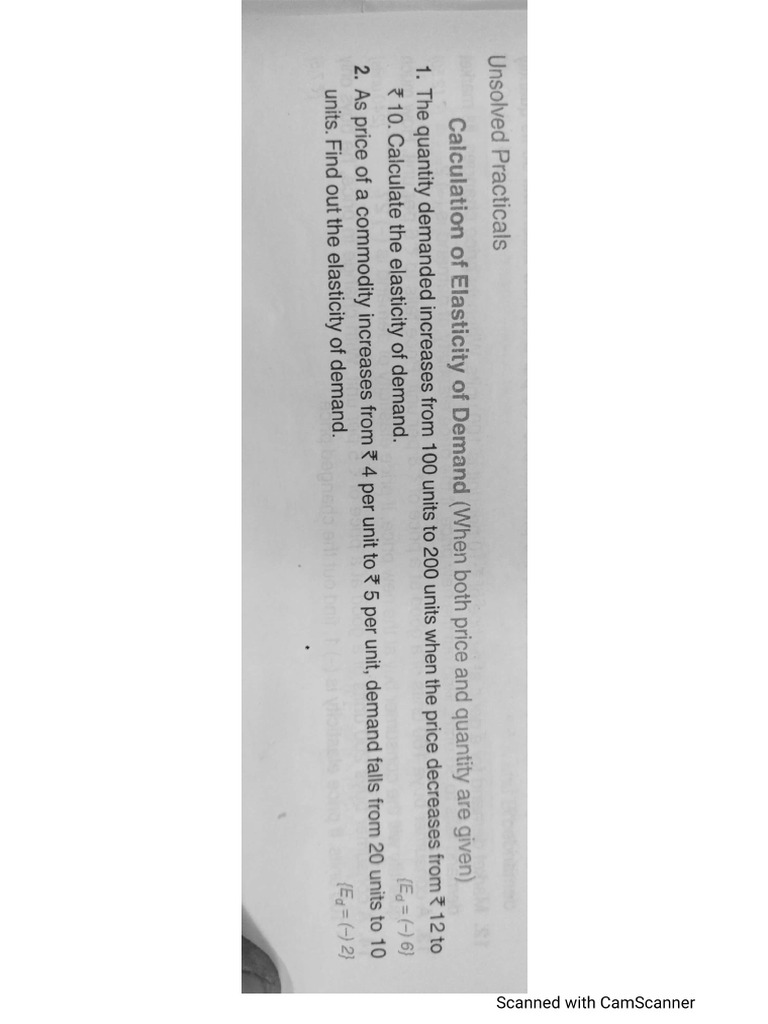 Elasticity of Demand Numerical | PDF