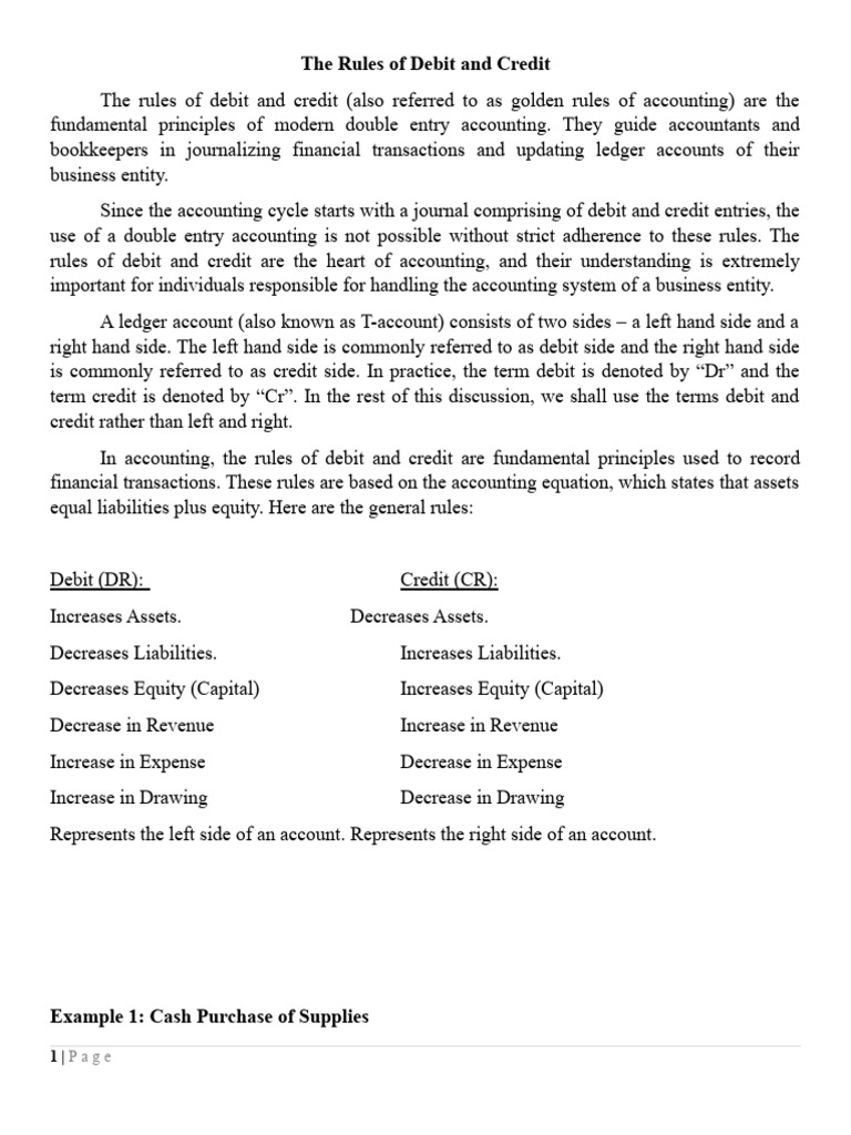 The Rules of Debit and Credit | PDF | Debits And Credits | Accounting