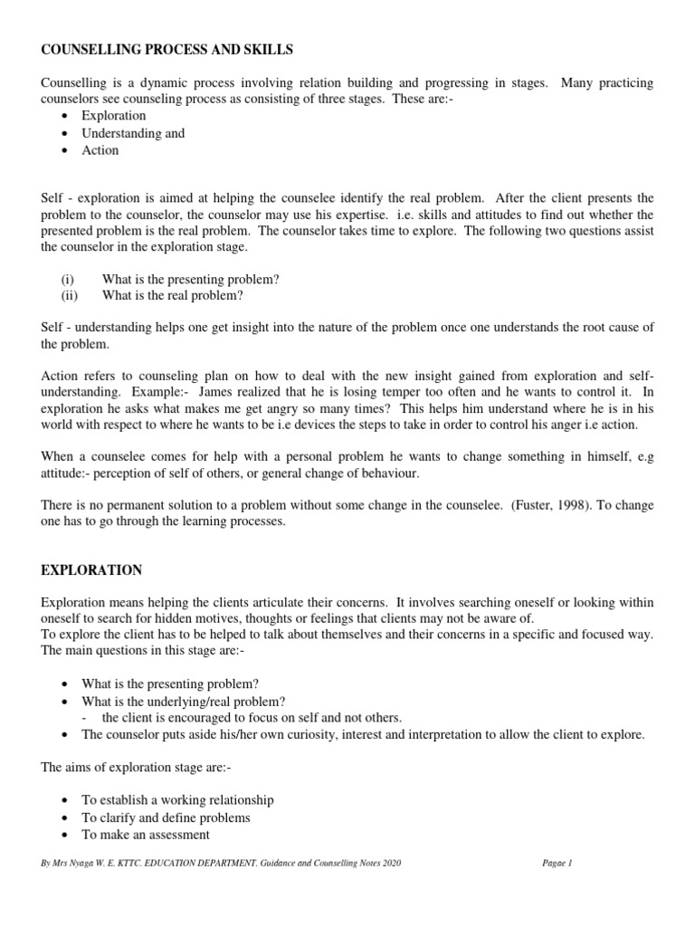 Topic5 - Counselling Process and Skills | Download Free PDF ...