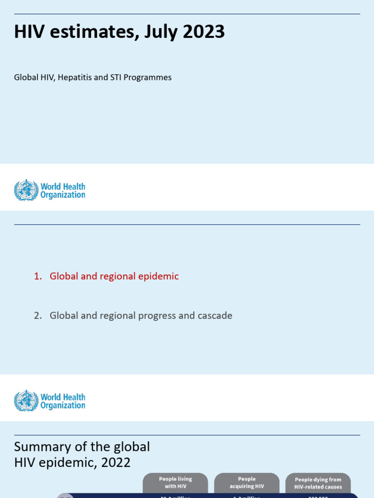 Global HIV Estimates July 2023 | PDF | Joint United Nations Programme ...