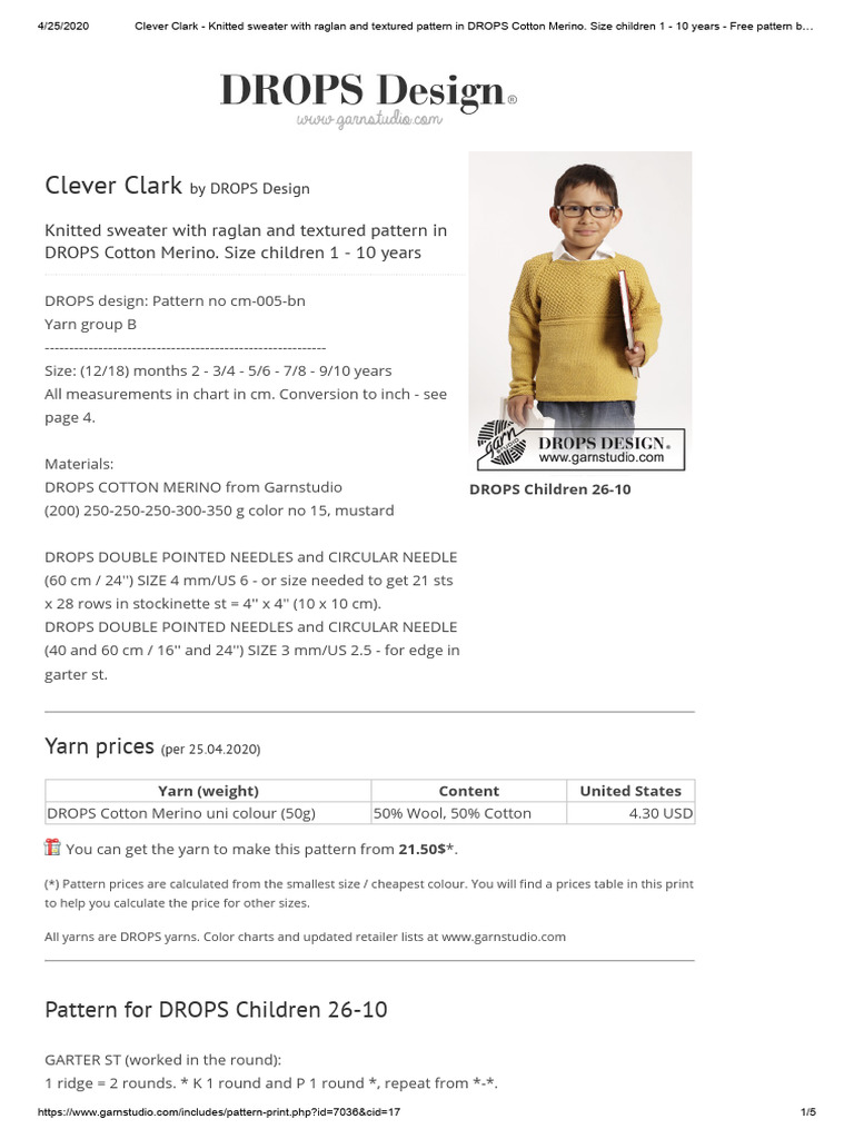 Clever Clark - Knitted Sweater With Raglan and Textured Pattern in ...
